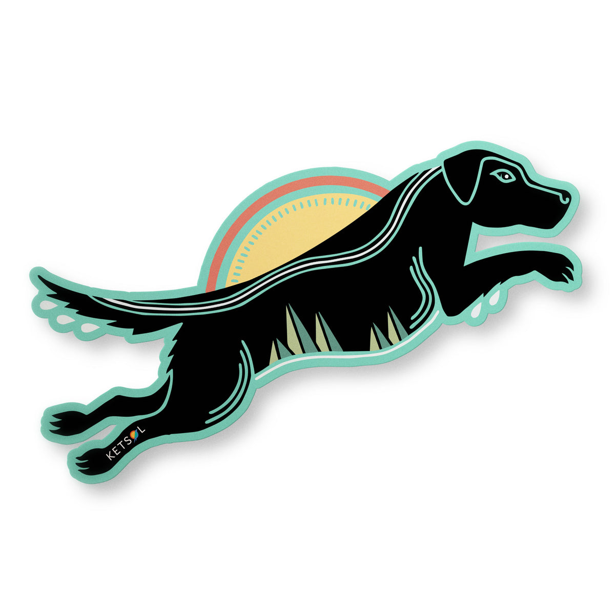Jumping Labrador Sticker